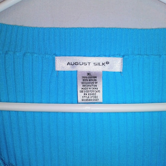 august silk | Tops | August Silk Aqua Shortsleeve Knit Top Sz Xl C48 ...